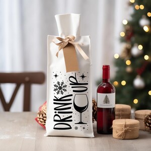 Christmas Wine Bag Svg Bundle, Wine Bag Svg, Wine Svg, Christmas Wine ...