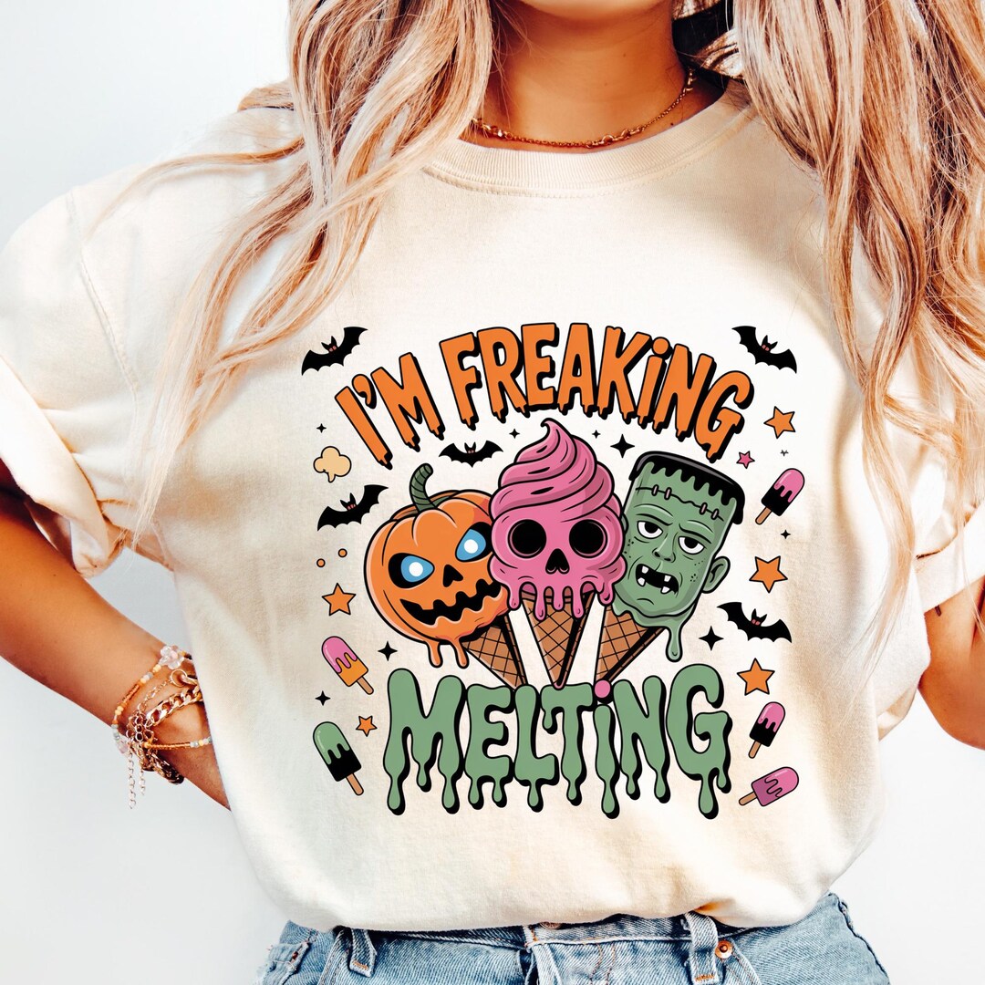 I’m Freaking Melting Halloween Png, Scary Ice Cream Horror Png, Spooky ...