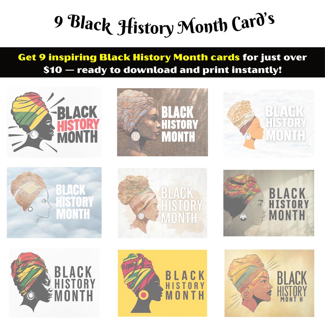 9 Black History Month Printable Cards – Inspirational PNG Designs ...