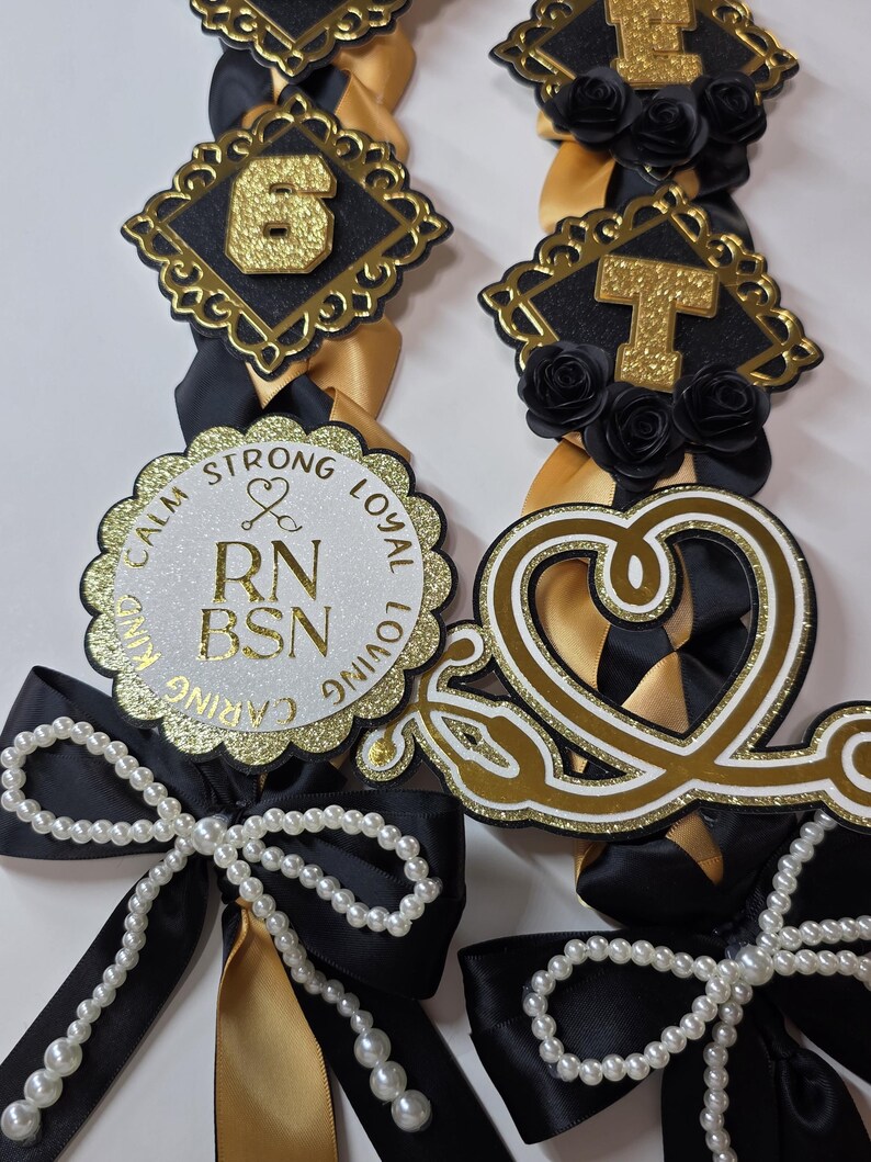Black and Gold Nurse Graduation Lei Class of 2026 RN, LVN, BSN - Etsy