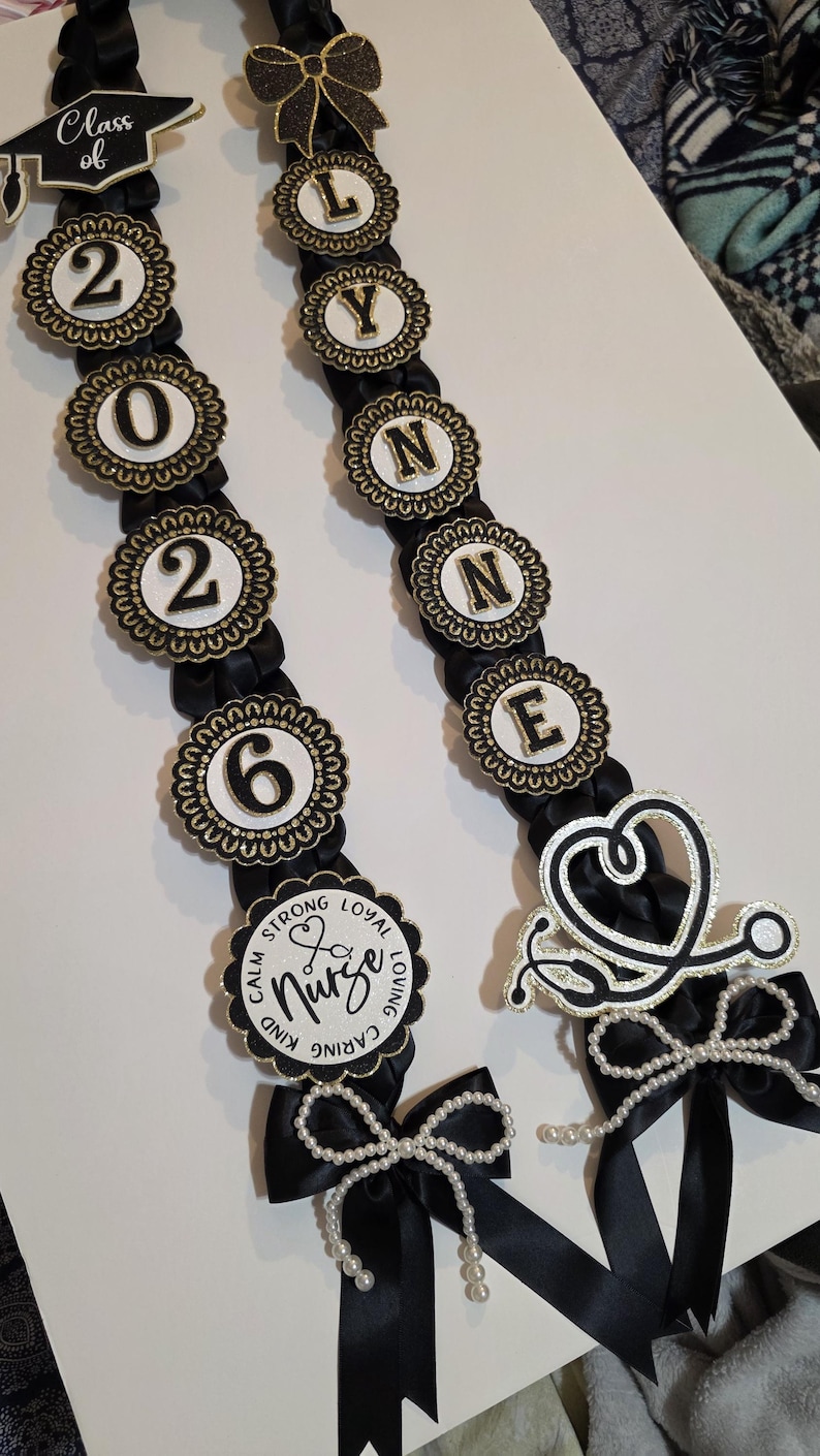 Black and Gold Nurse Graduation Lei Class of 2026. - Etsy