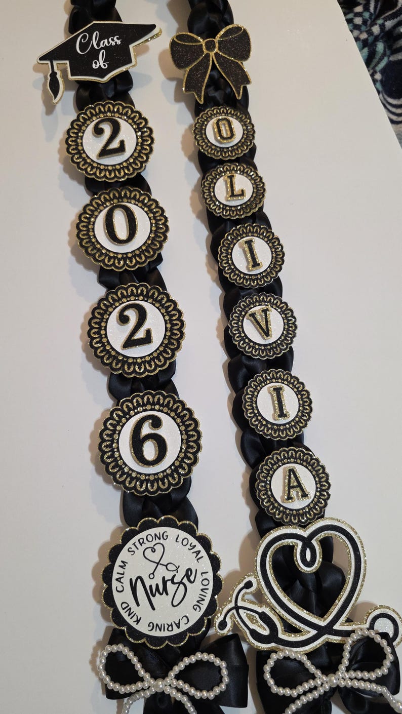 Black and Gold Nurse Graduation Lei Class of 2026. - Etsy