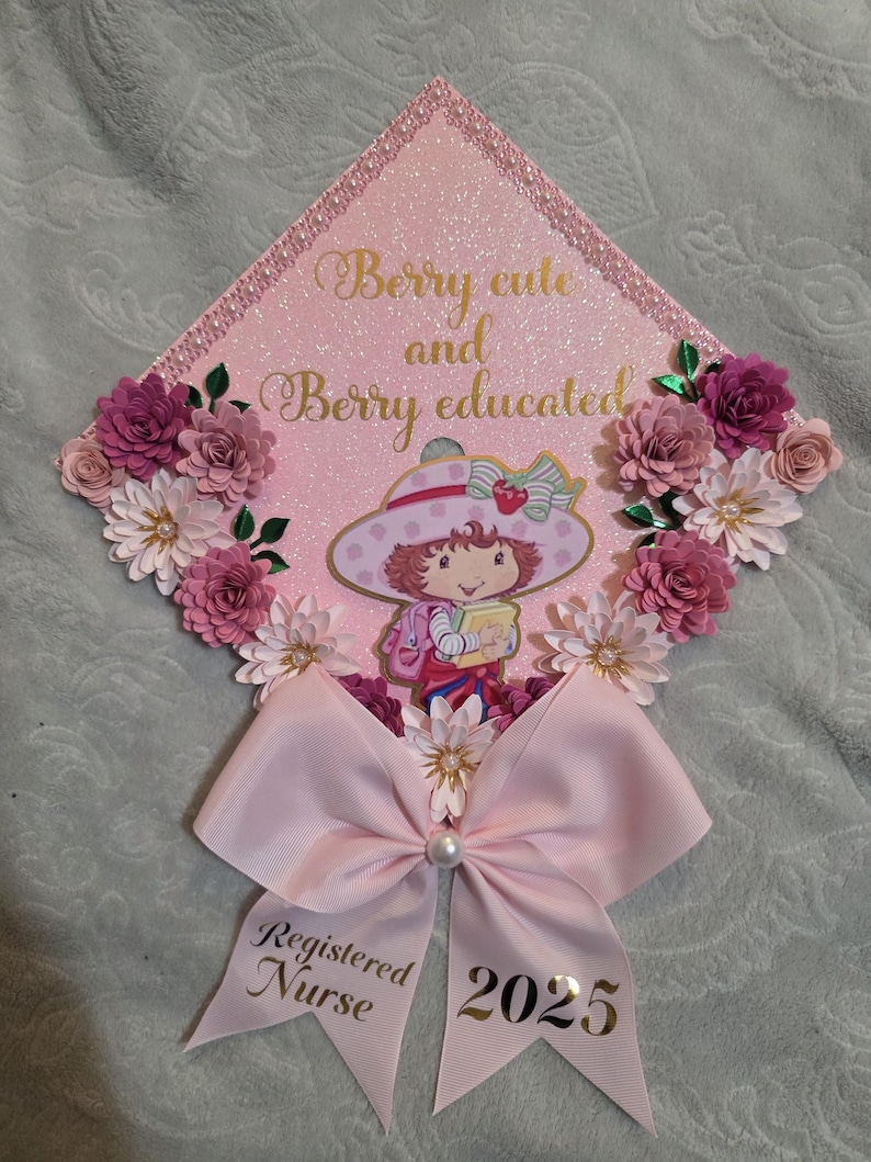 Strawberry Graduation Lei and Grad Topper Pink Graduation Gift Keepsake ...