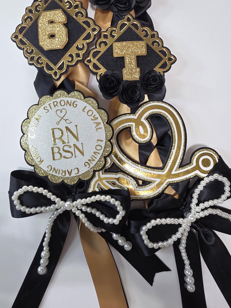Black and Gold Nurse Graduation Lei Class of 2026 RN, LVN, BSN - Etsy