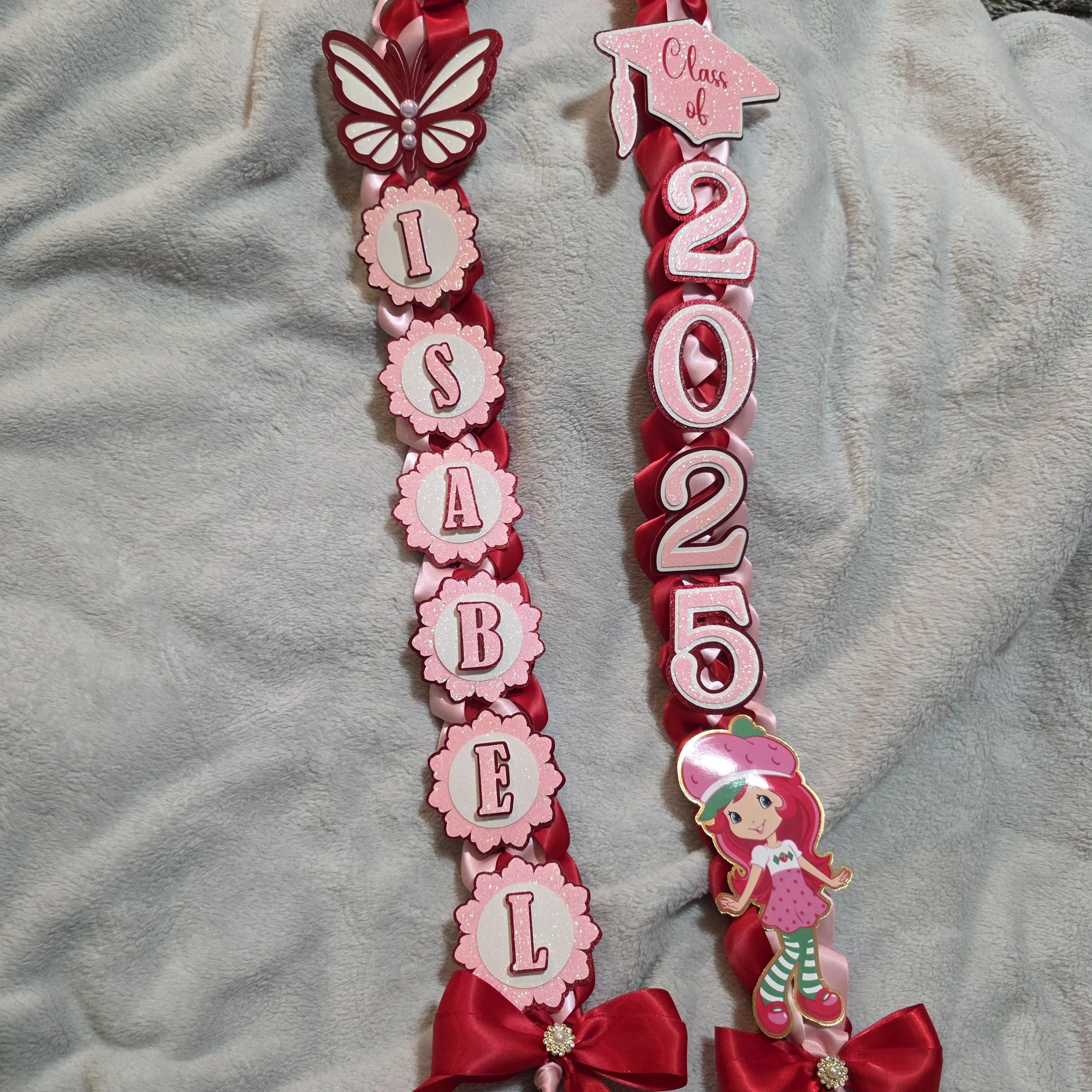 Strawberry Graduation Lei and Grad Topper Pink Graduation Gift Keepsake ...