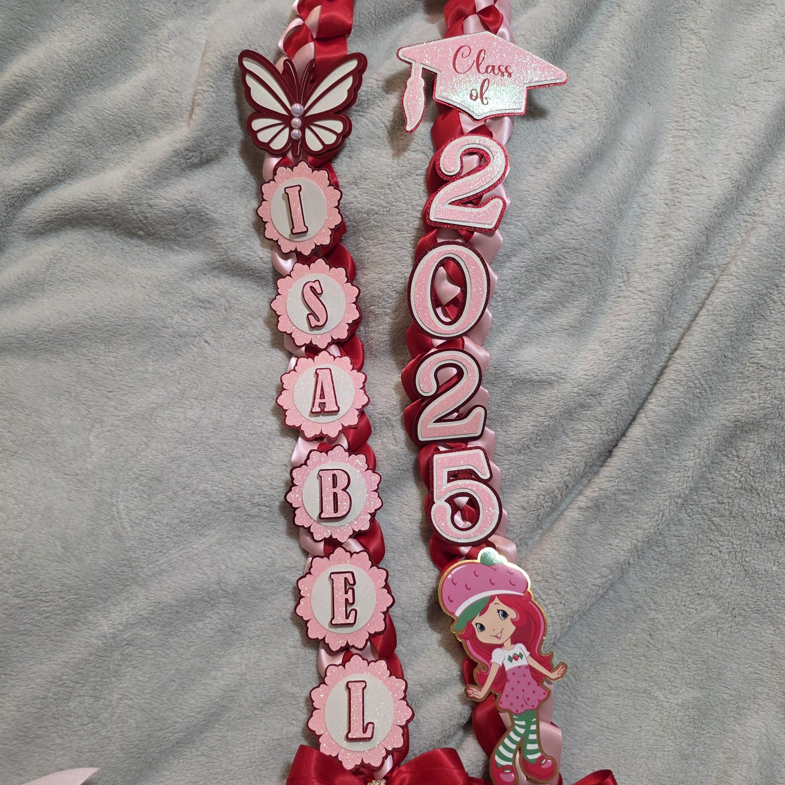 Strawberry Graduation Lei and Grad Topper Pink Graduation Gift Keepsake ...