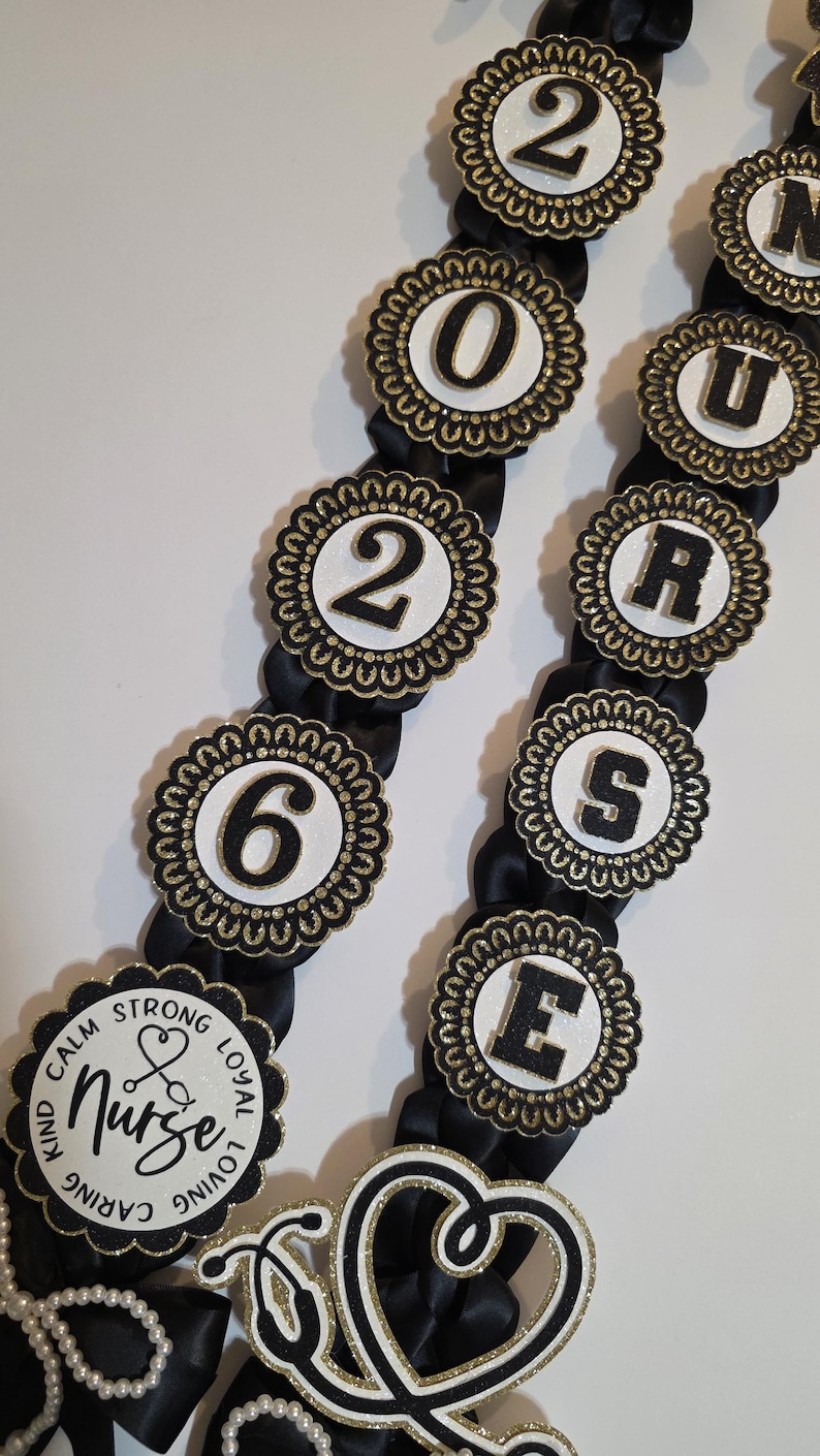 Black and Gold Nurse Graduation Lei Class of 2026. - Etsy
