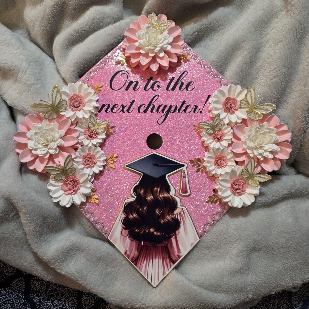 Graduation Cap Topper Grad Pink Coquette Topper Custom Topper ...