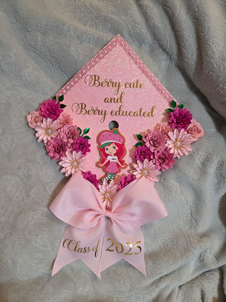 Strawberry Graduation Lei and Grad Topper Pink Graduation Gift Keepsake ...