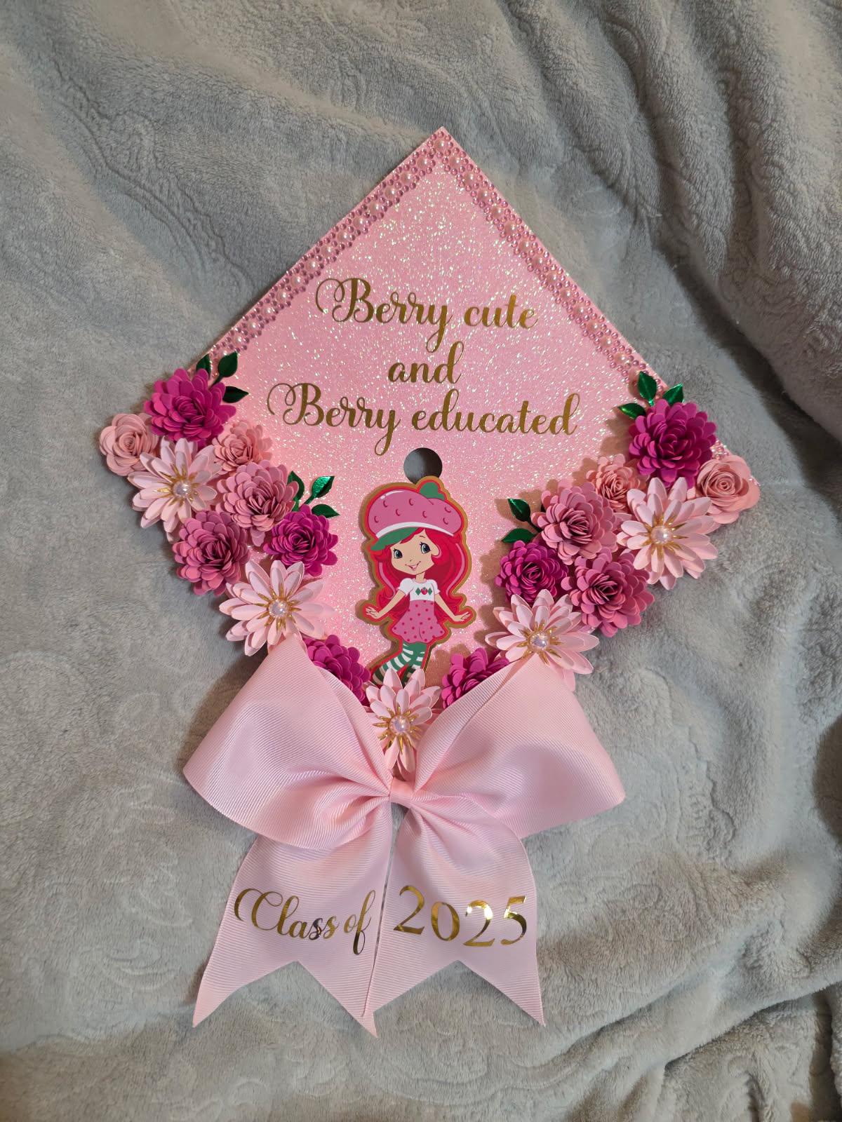 Strawberry Graduation Lei and Grad Topper Pink Graduation Gift Keepsake ...