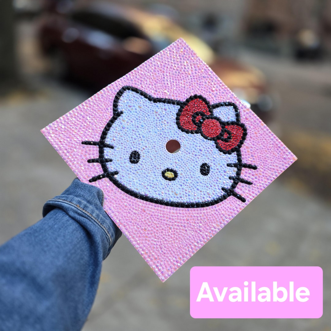 Rhinestone Hello Kitty Graduation Cap Topper - Kawaii Bling - Etsy