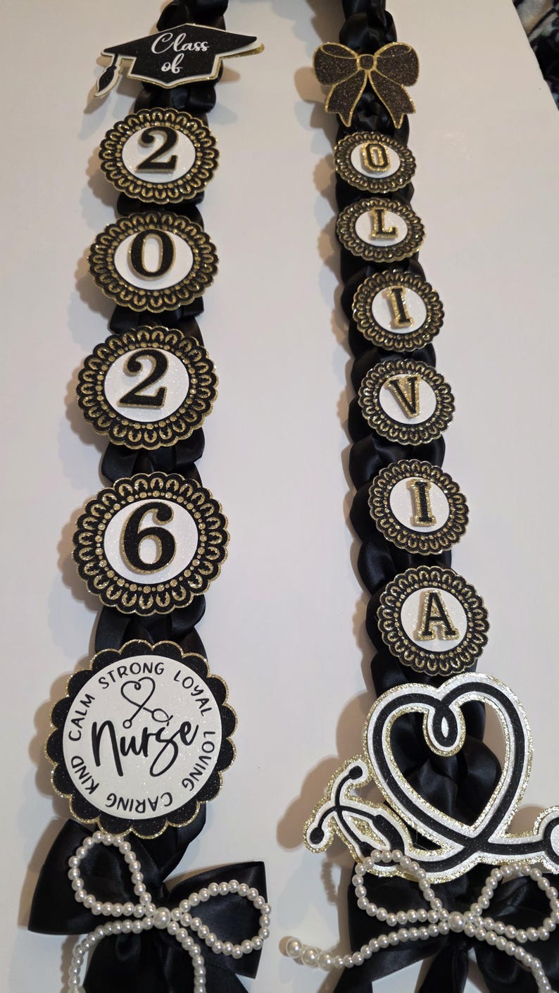 Black and Gold Nurse Graduation Lei Class of 2026. - Etsy