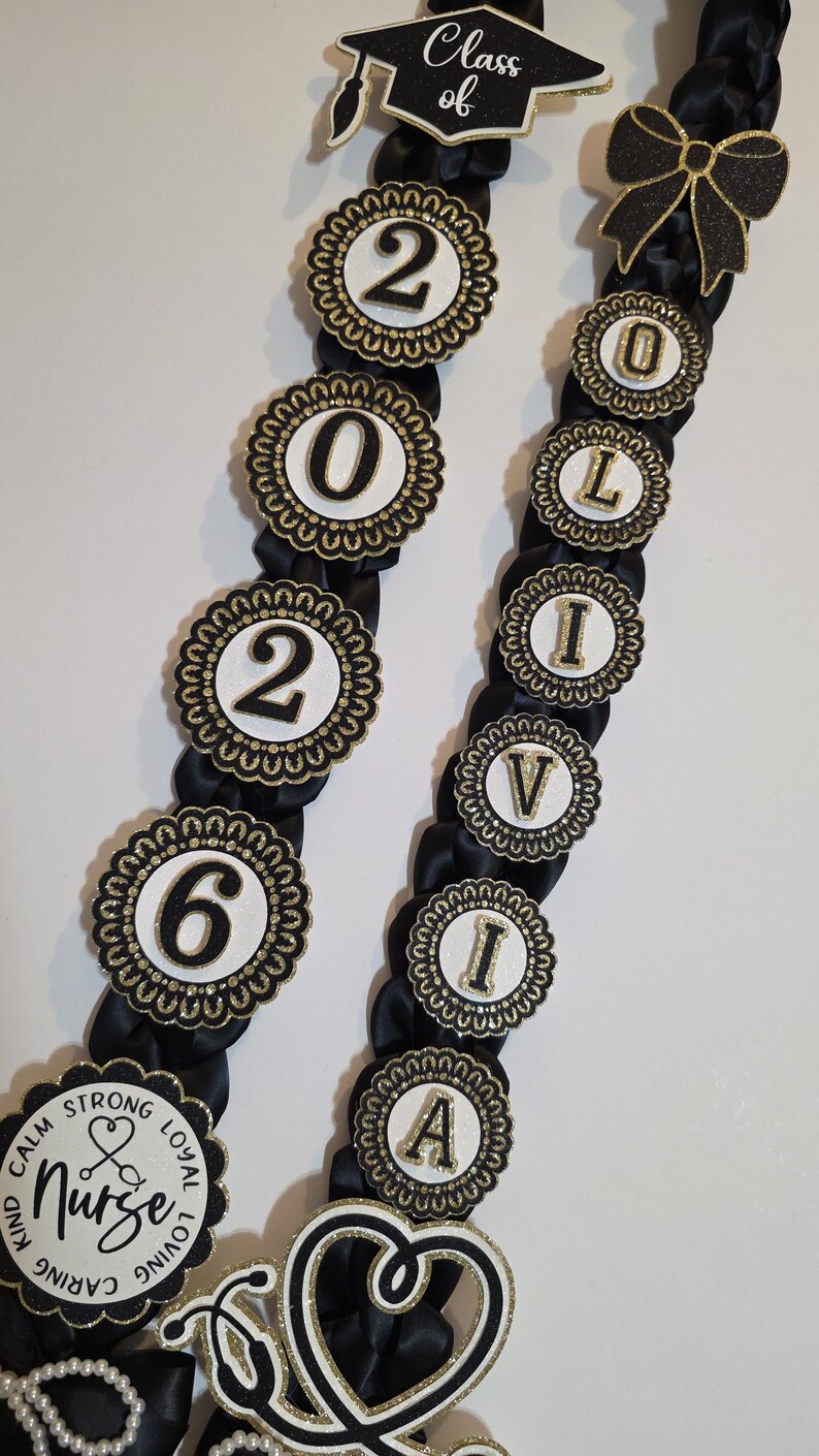 Black and Gold Nurse Graduation Lei Class of 2026. - Etsy