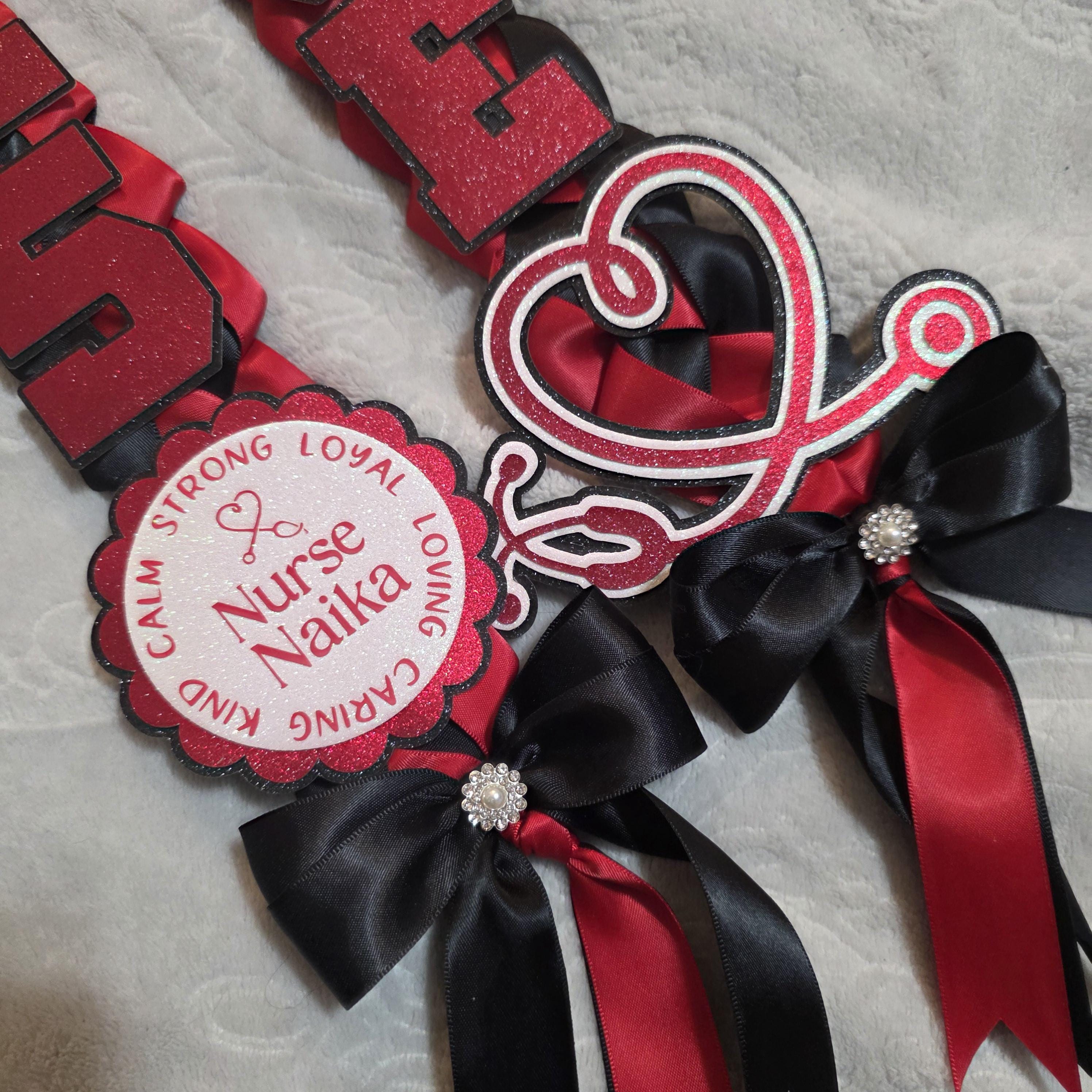 Black and Gold Nurse Graduation Graduation Lei Graduation Lei Ribbon ...