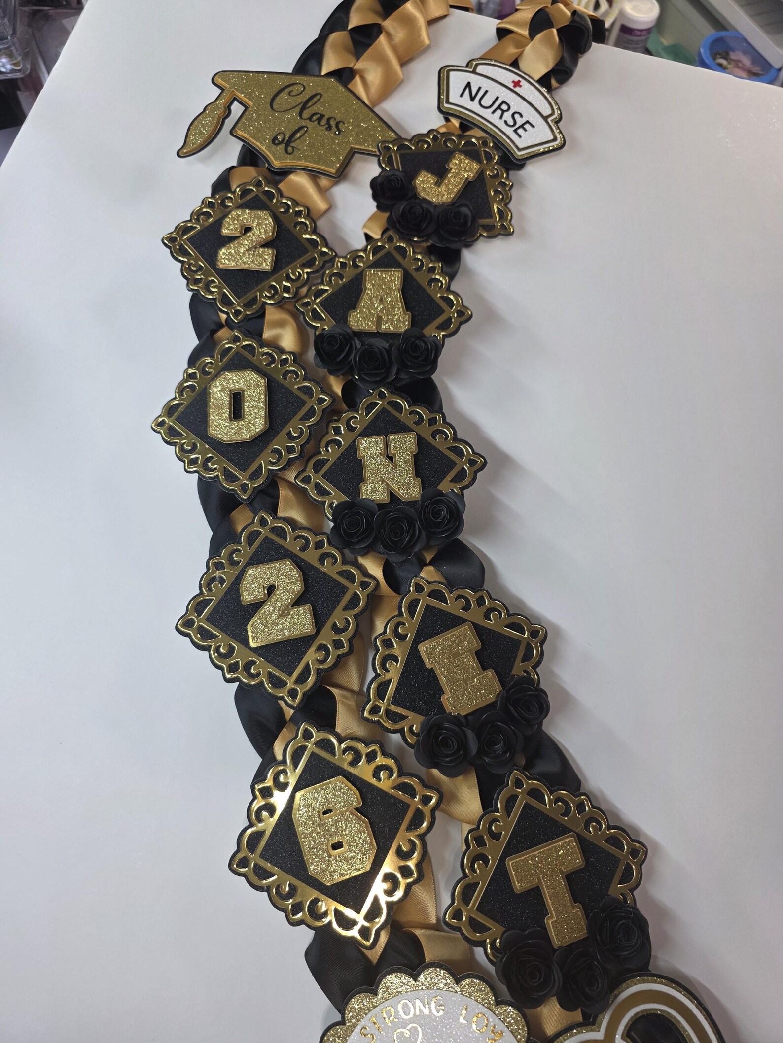 Black and Gold Nurse Graduation Lei Class of 2026 RN, LVN, BSN - Etsy
