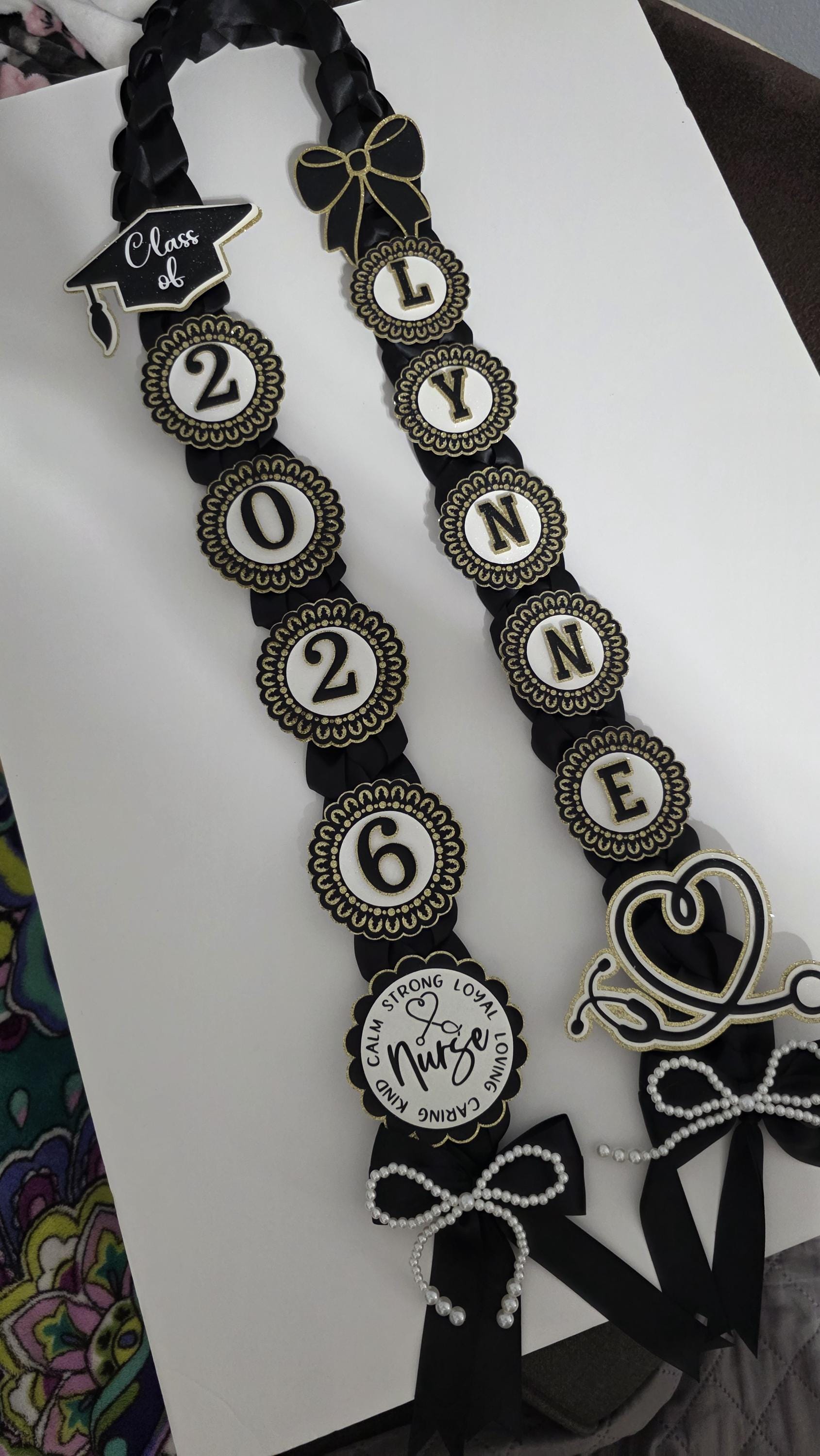 Black and Gold Nurse Graduation Lei Class of 2026. - Etsy