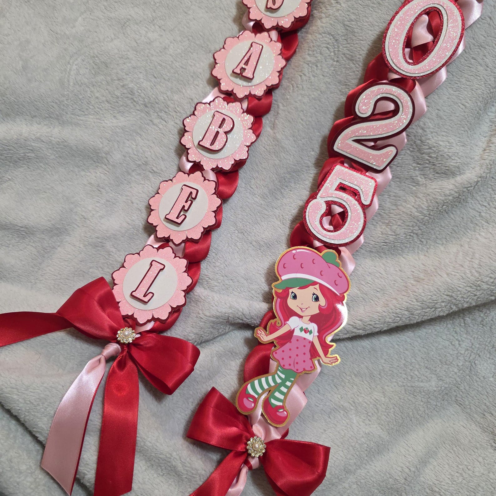 Strawberry Graduation Lei and Grad Topper Pink Graduation Gift Keepsake ...