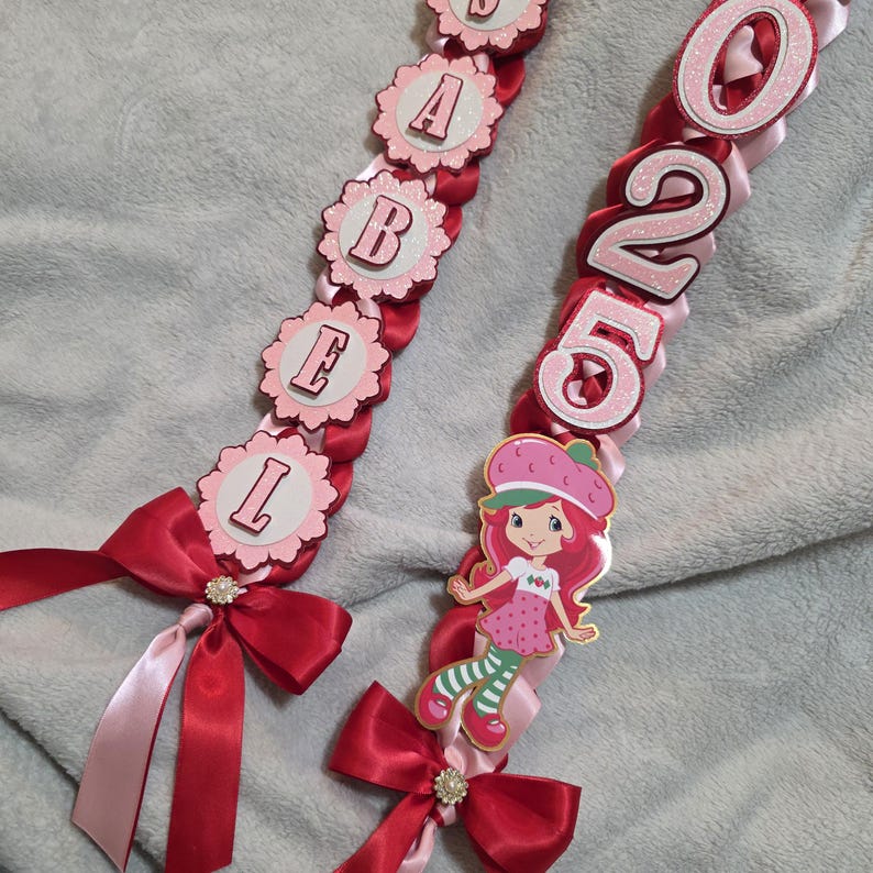 Strawberry Graduation Lei and Grad Topper Pink Graduation Gift Keepsake ...