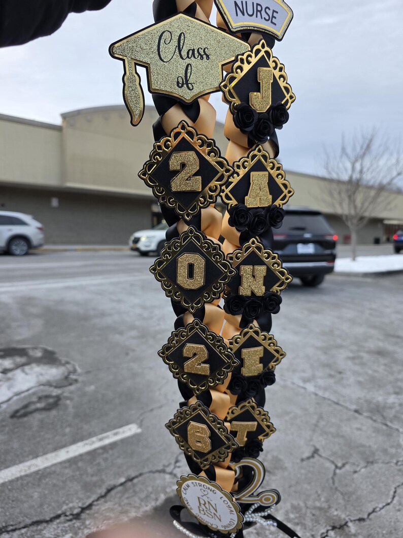 Black and Gold Nurse Graduation Lei Class of 2026 RN, LVN, BSN - Etsy