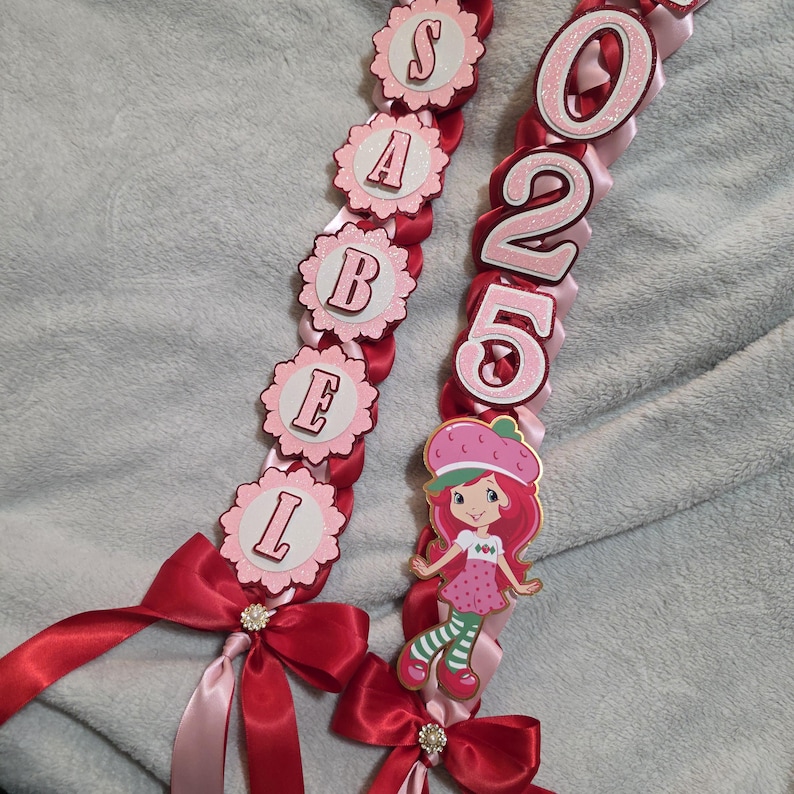 Strawberry Graduation Lei and Grad Topper : Pink Graduation Gift ...