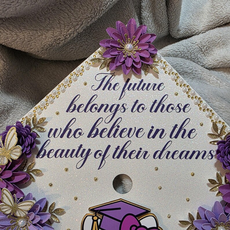 Graduation Cap Topper Purple Kawaii Gradtopper Custom Topper Graduation ...