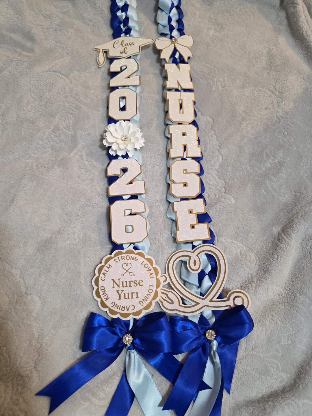 Blue, White, and Gold Nurse Graduation Lei Class of 2026. - Etsy