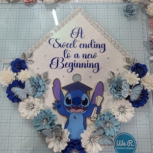 Custom Graduation Cap Topper Handmade Floral Grad Hat Class of 2025 ...