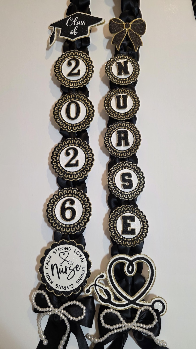 Black and Gold Nurse Graduation Lei Class of 2026. - Etsy