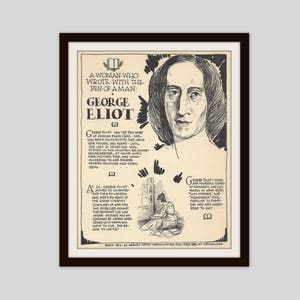 George Eliot Vintage Art Print Classroom Art English Teacher Gift ...