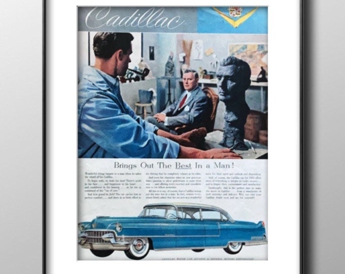 1955 Cadillac Print Ad, Auto Advertisement, Car Advertising, Original ...