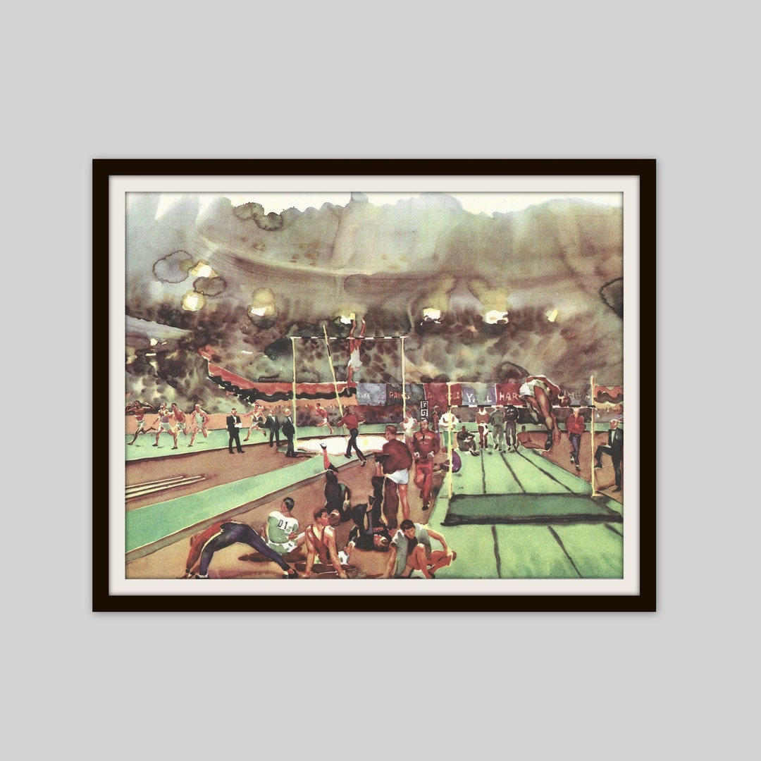 Track Meet Print, Track and Field, High Jump, Running Track, Pole ...