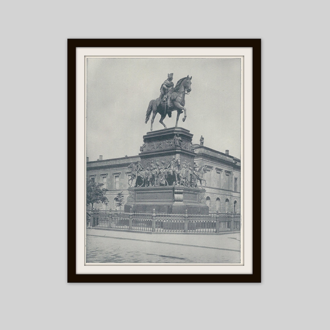 Equestrian Statue of Frederick the Great, Berlin Germany, 1892 Original ...