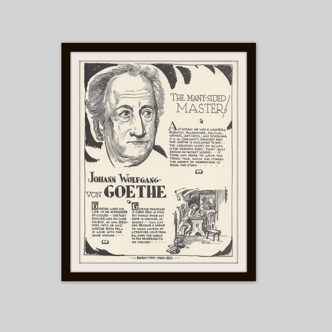 Goethe Vintage Art Print: Literary Classroom Decor - Etsy