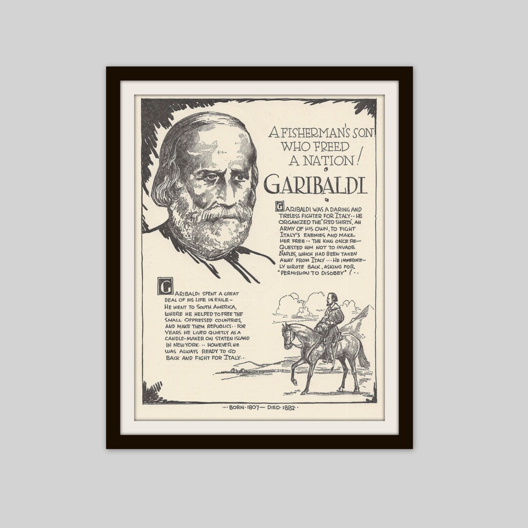 Garibaldi Vintage Art Print: Italian History Biography (7x10) - Etsy