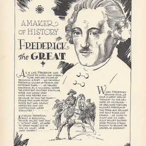 Frederick the Great, Vintage Art Print, Classroom Art, History Teacher ...
