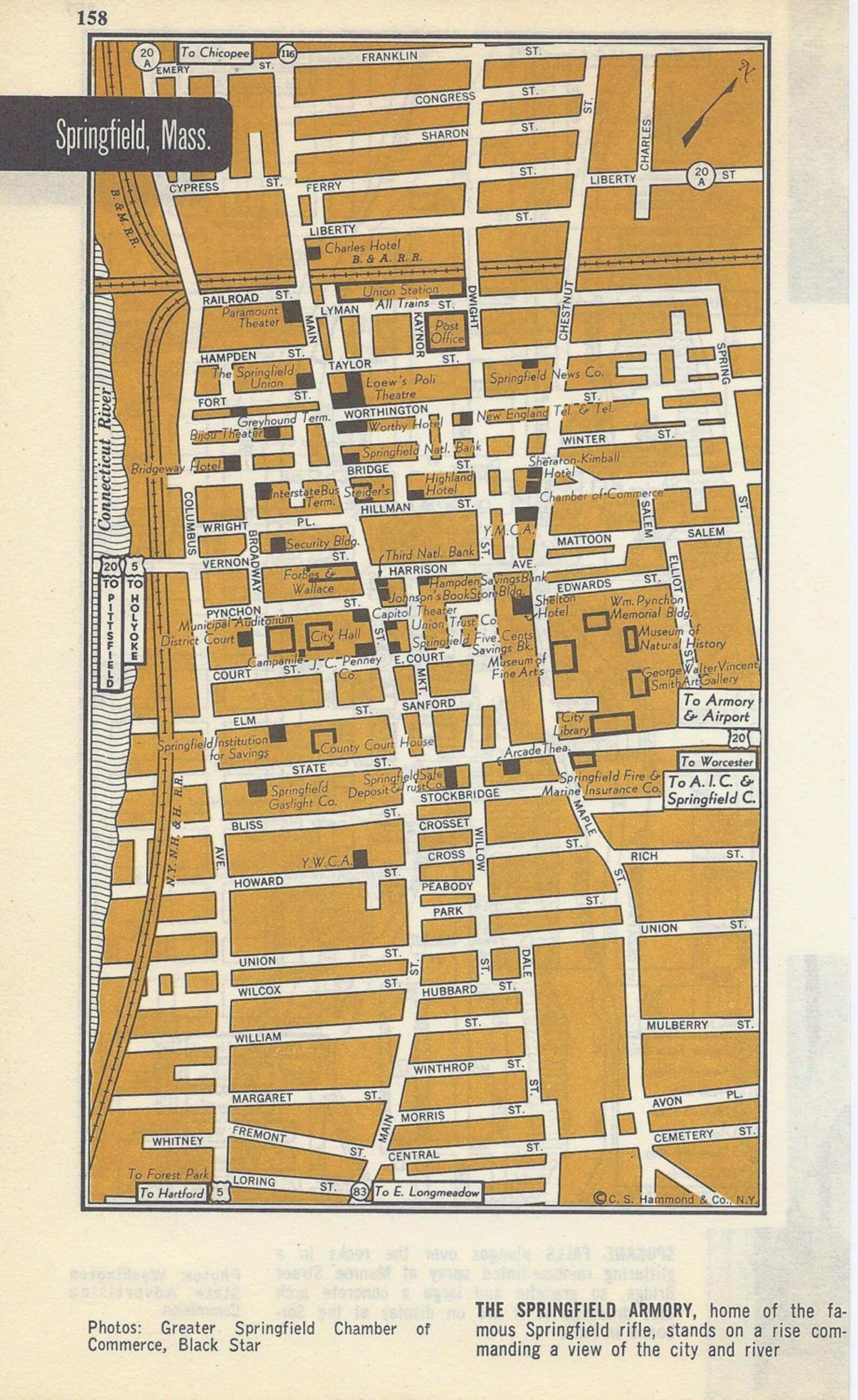 1950s Springfield Massachusetts Map: Vintage City Street Plan - Etsy