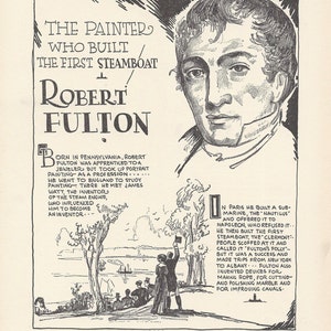 Robert Fulton Vintage Art Print: Steamboat Inventor, US History - Etsy