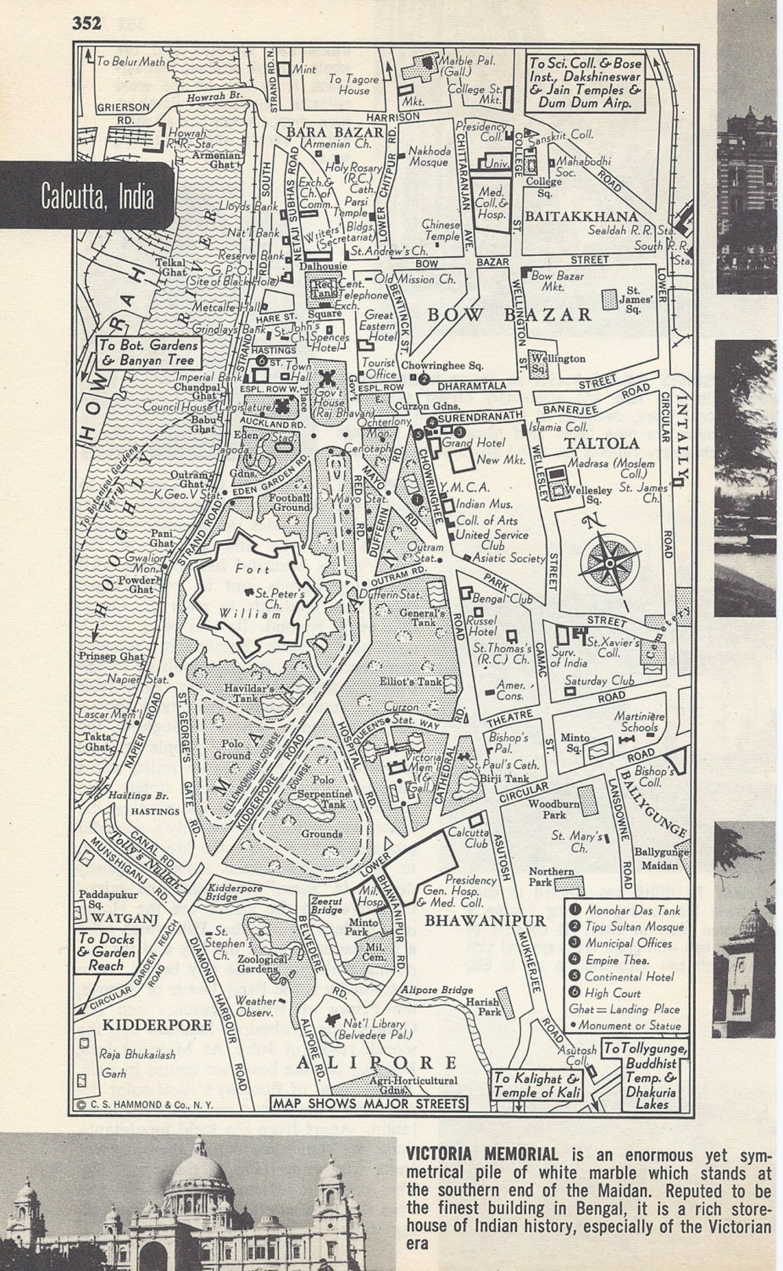 Calcutta India Map City Map Street Map 1950s Black and - Etsy UK