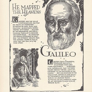 Galileo, Vintage Art Print, Classroom Decor, Science Teacher Gift ...