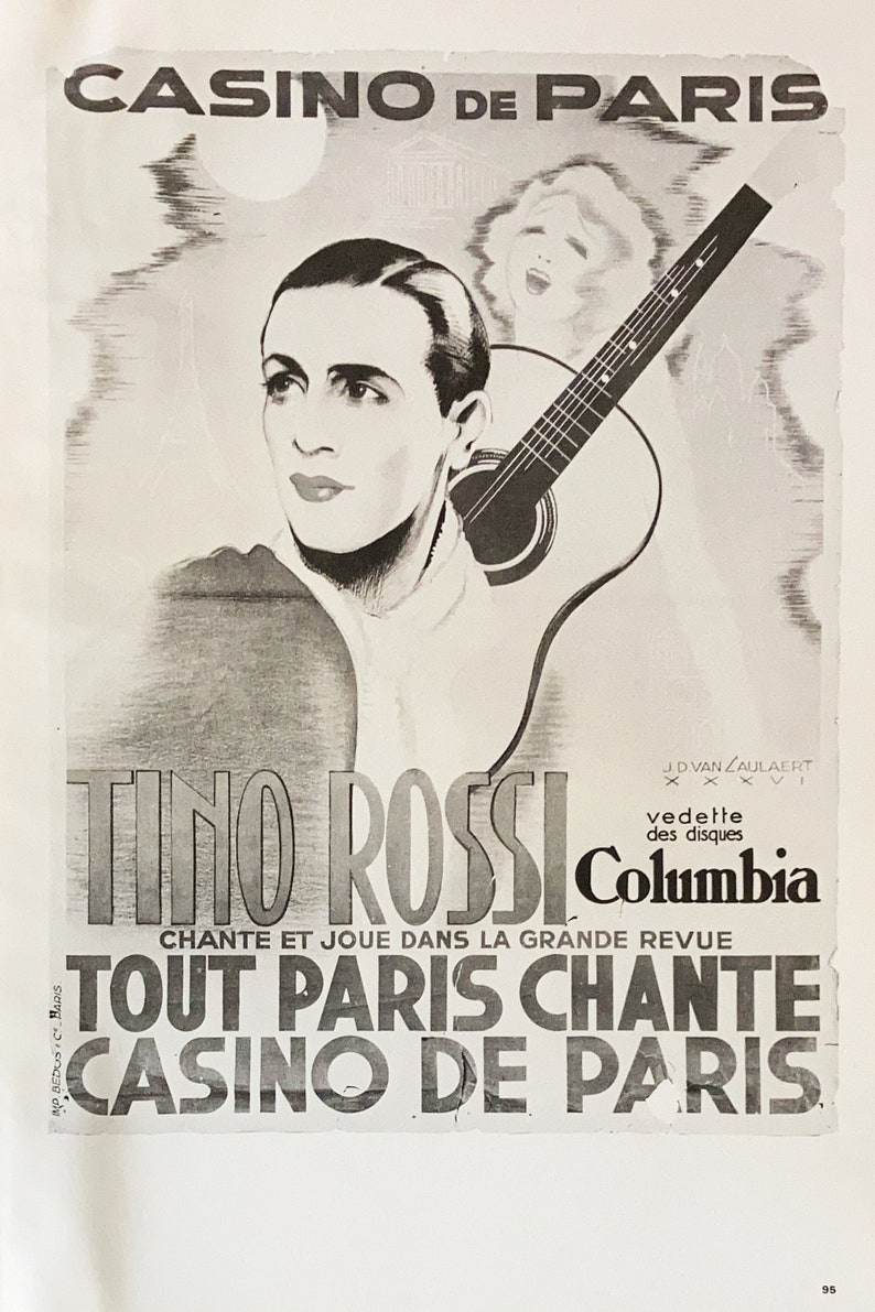1977 Parisian Musical Revue Poster Print, Charles Trenet, Minimalist ...