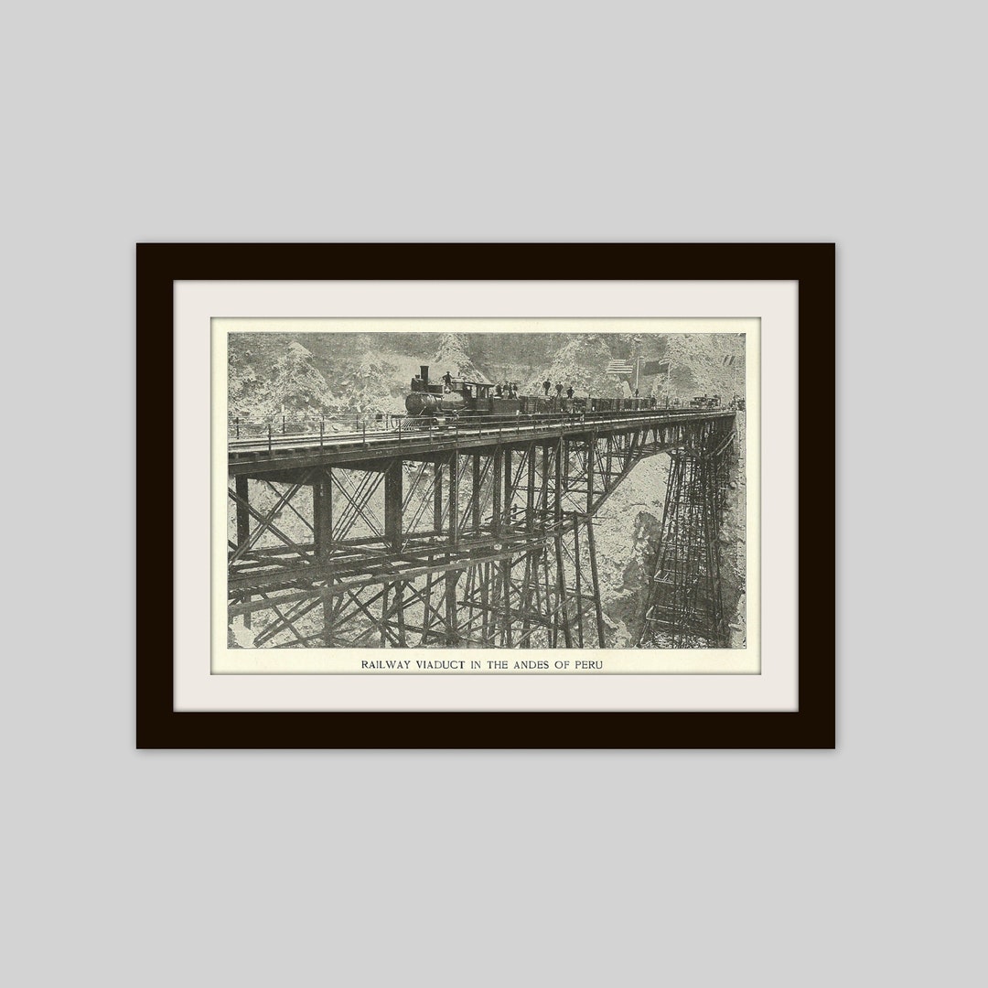 1905 Antique Railway Viaduct Print: Andes Mountains of Peru - Etsy