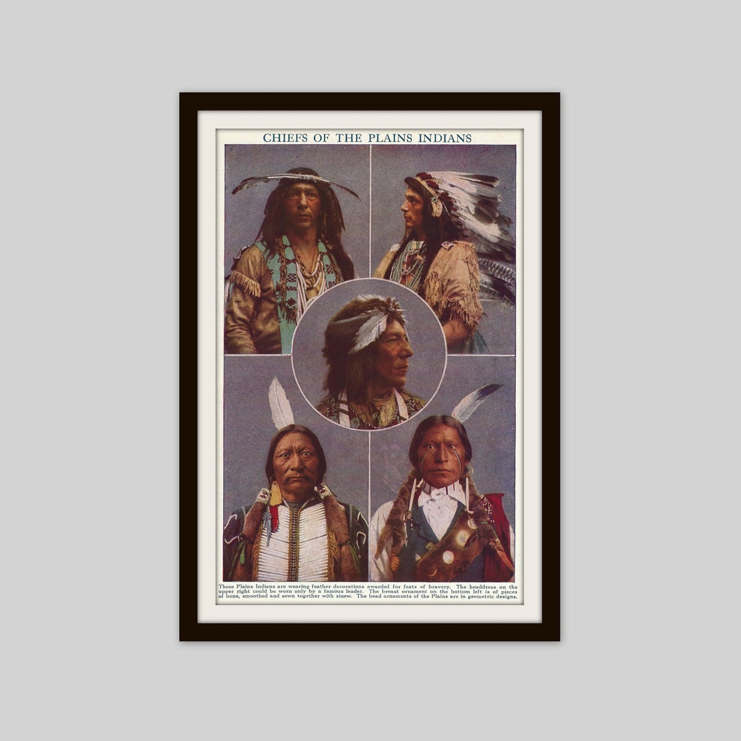 1952 Native Americans Print, Original Vintage Print, Plains Indians ...
