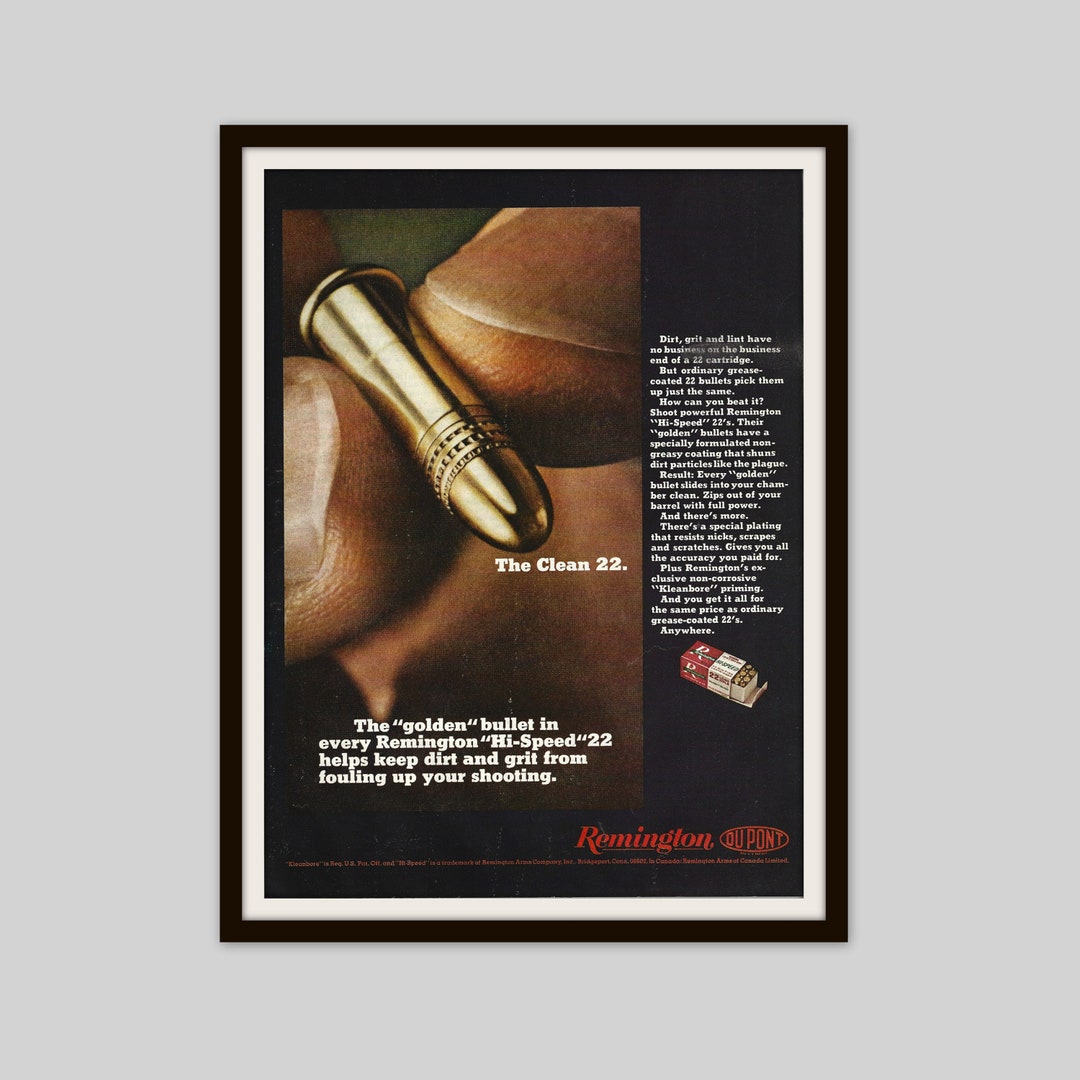 1968 Remington Bullets Print Ad, Ammunition Wall Art, Gun Enthusiast ...