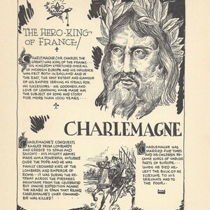 Charlemagne, Vintage Art Print, Classroom Art, History Teacher Gift ...