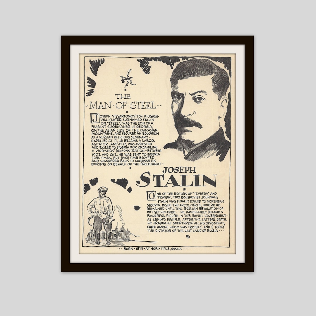 Joseph Stalin, Vintage Art Print, Classroom Art, History Teacher Gift ...