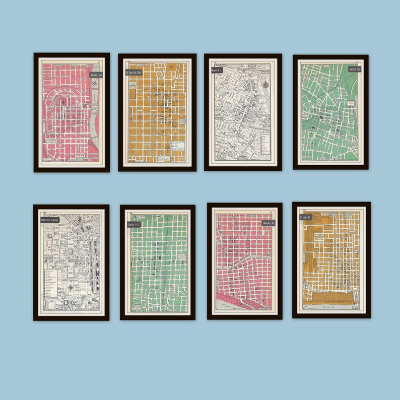 Melbourne Australia Map City Map Street Map 1950s Black - Etsy