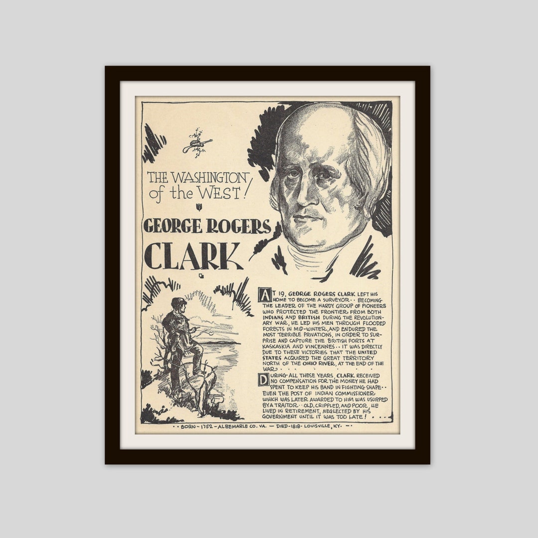 George Rogers Clark Vintage Art Print: American History Biography - Etsy
