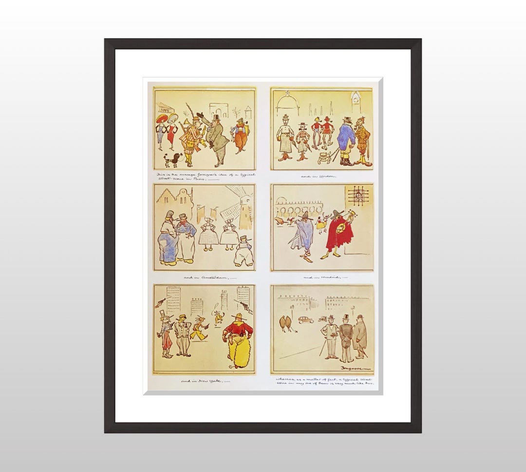 Fougasse 1930s British Cartoon 6 Panel Strip 1980 Vintage Print - Etsy