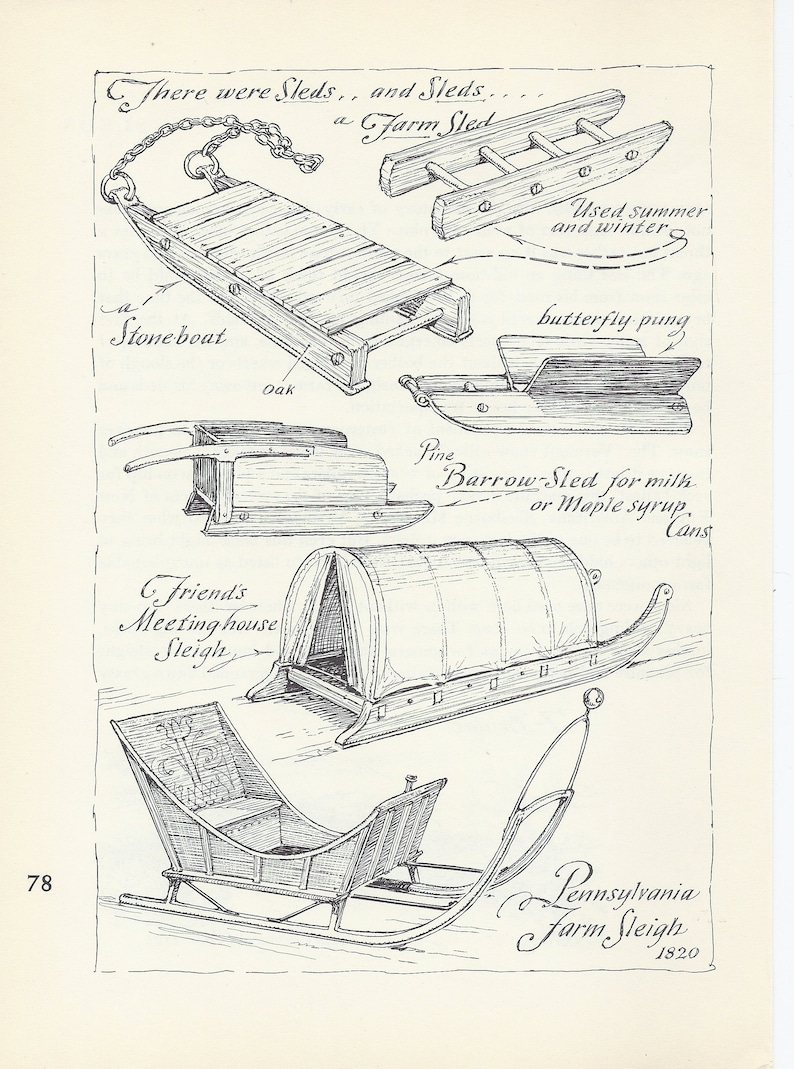 Sleigh Print Sleds Sledding Winter Sports Winter Decor - Etsy