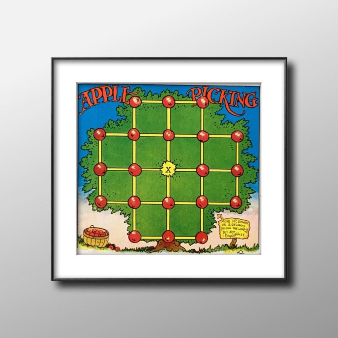 1941 Apple Picking Gameboard Print: Vintage Nursery Wall Art - Etsy